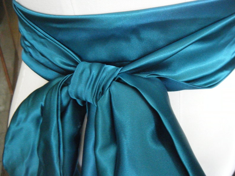 TEAL Color Sash Satin Charmeuse Various Way to Tie - Etsy