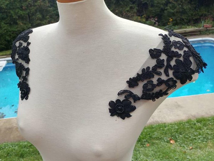 Straps Cap Sleeves With Sporadic Lace Plain, Detachable W Snaps - Etsy