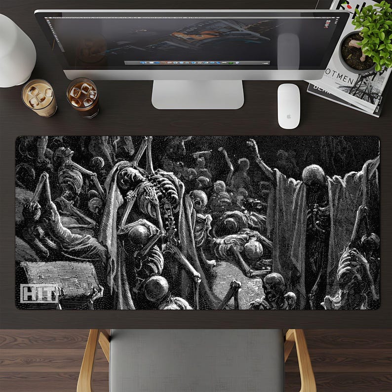 Gothic Hell Desk Pad, Gustave Dore Mouse Pads, Hell Mouse Pad Decor ...