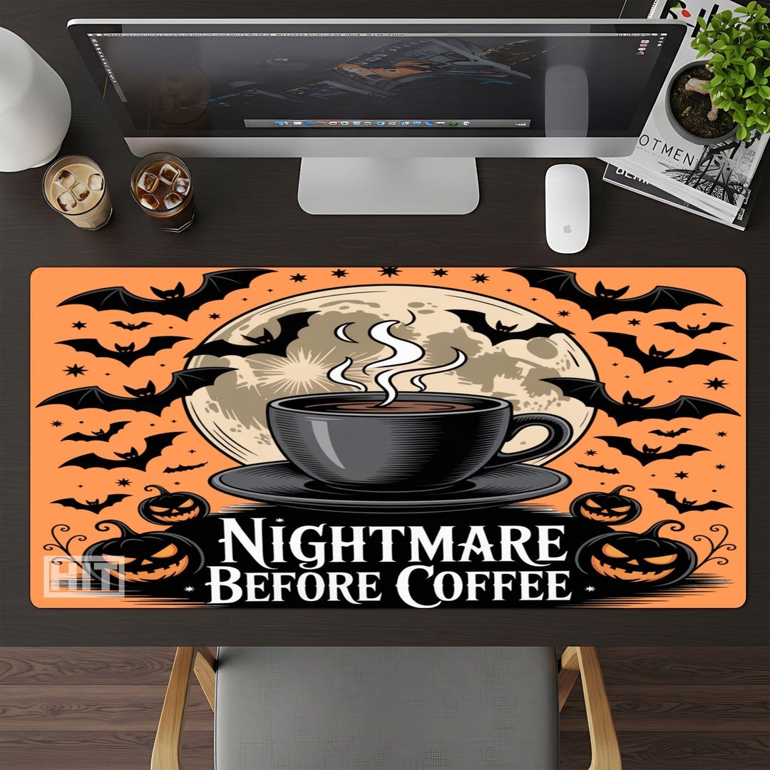 Nightmare Before Coffee Desk Pad, Custom Mouse Pads, Gamers Mouse Pad ...