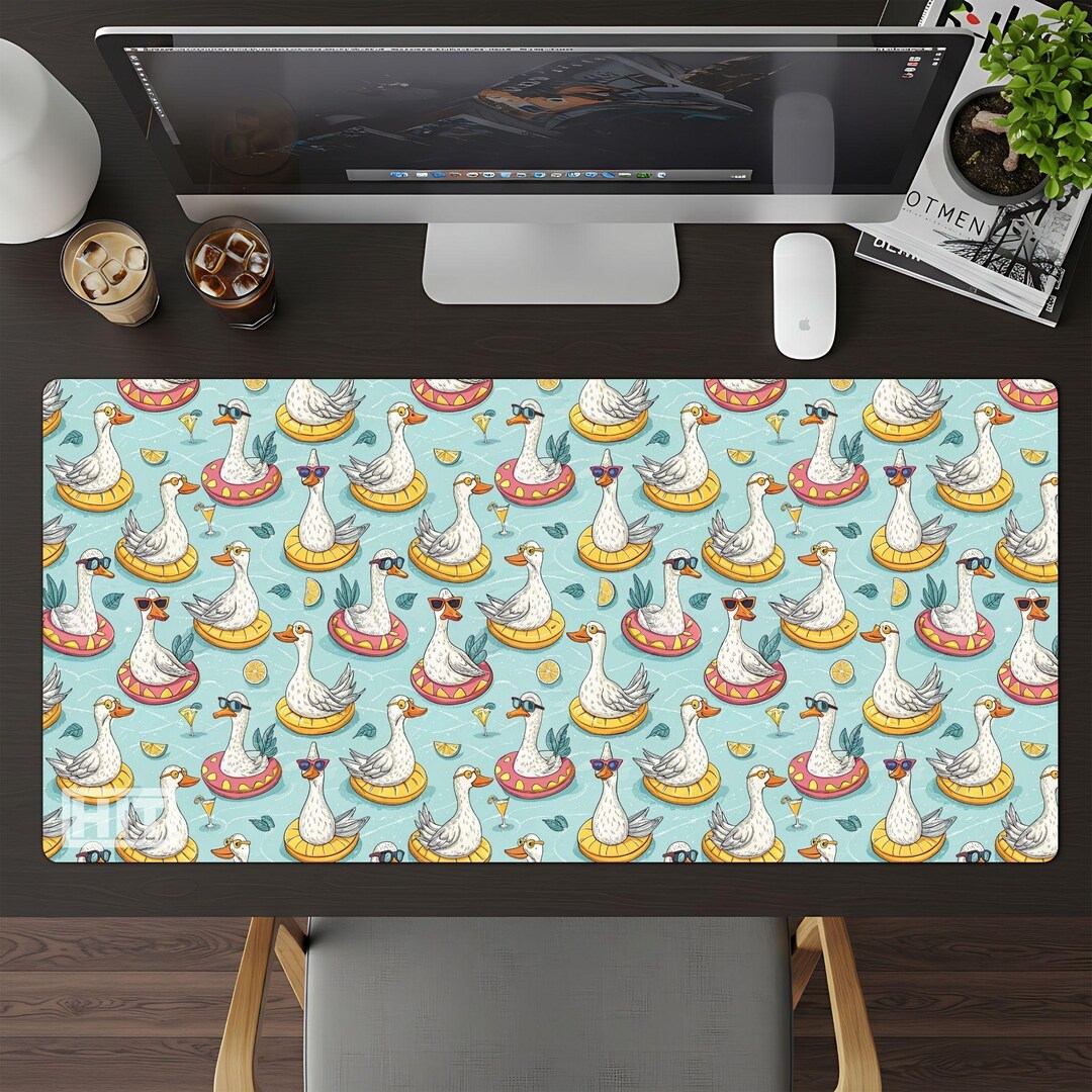 Swimming Ducks Desk Pad, Custom Mouse Pads, Gamers Mouse Pad Decor ...