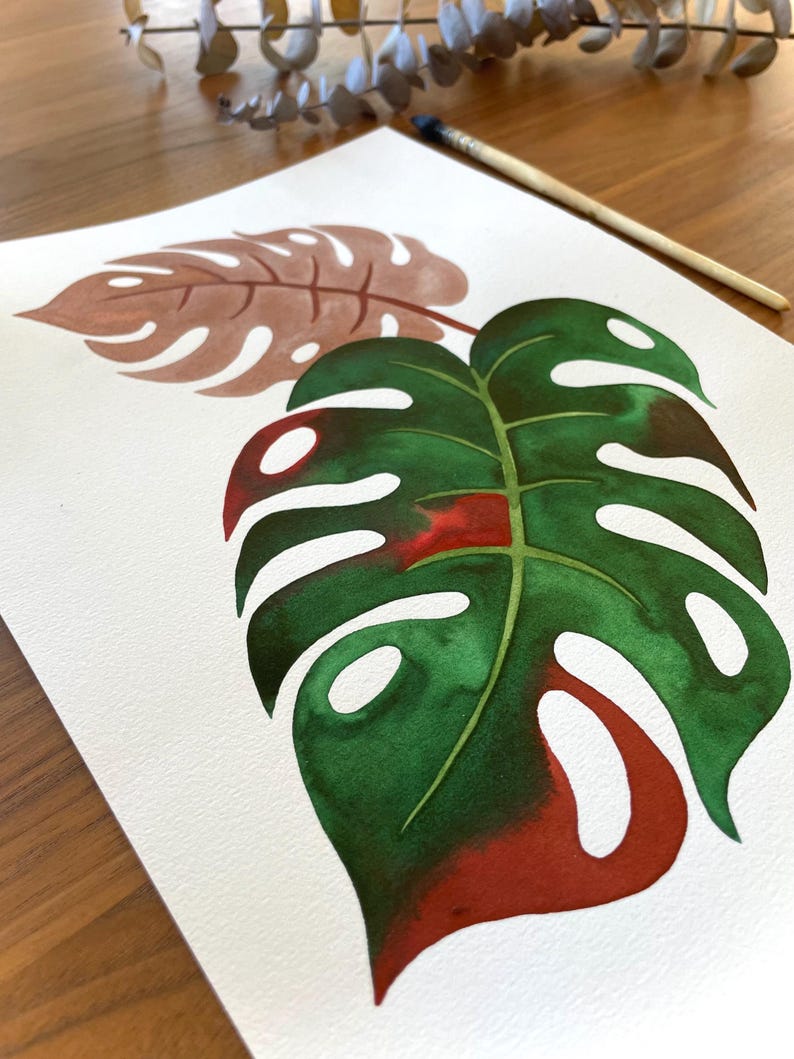Monstera Watercolor Number 3 – Hand-painted Botanical Illustration ...