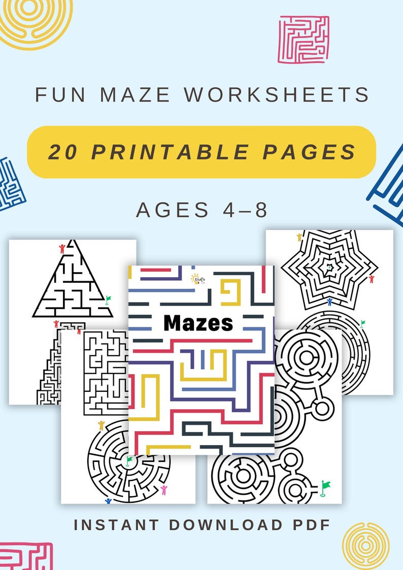 20 Easy Printable Mazes for Kids 4–8 | Preschool & Kindergarten ...