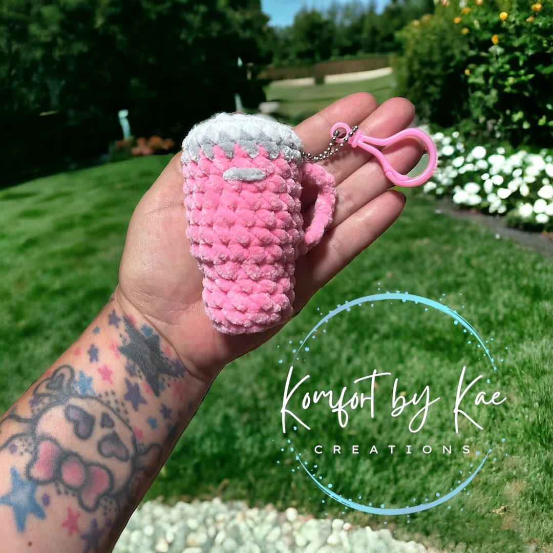 Mini Tumbler Keychain, Crochet Plush, Amigurumi, Stuffie, Plushie, Gift ...