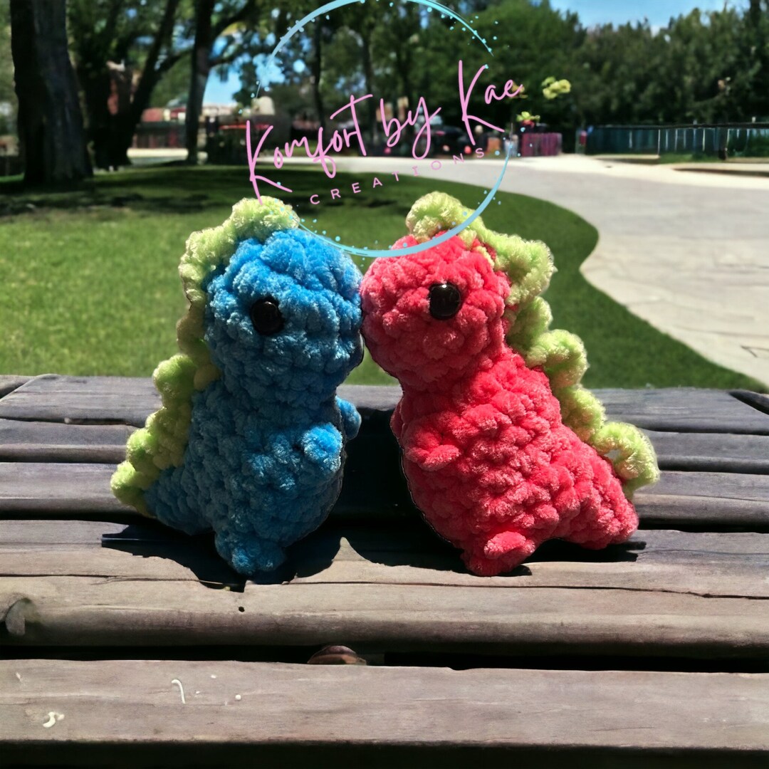 Dinosaur Keychain, Crochet Plush Amigurumi, Stuffie, Plushie, Friend ...