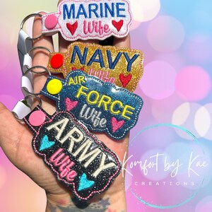 Military Wife Zipper Charm - Key Chain - Zipper Pull - Snap Tab - Key ...