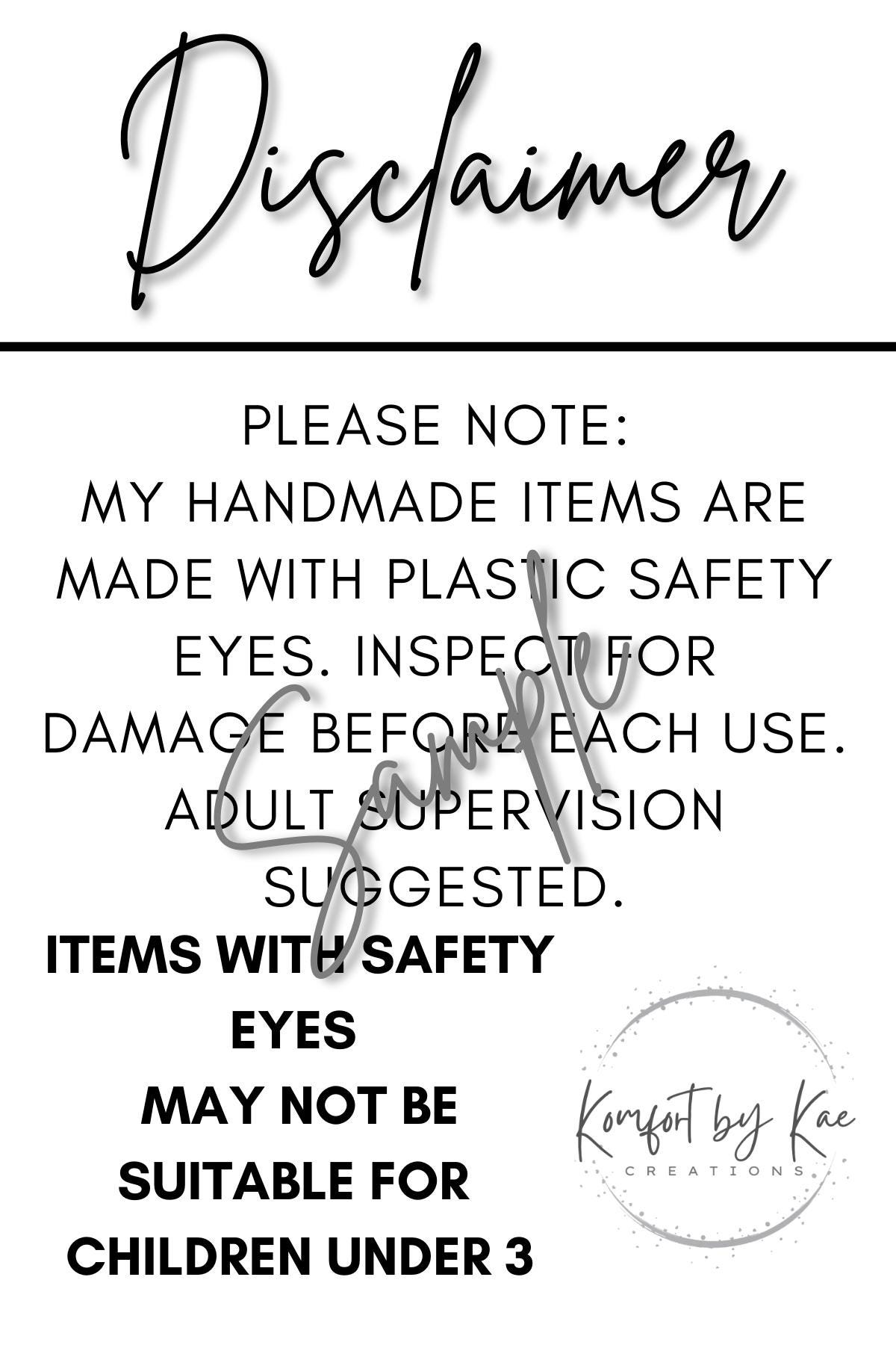 Safety Eye Notice Canva Template, Craft Show Disclaimer (digital File ...