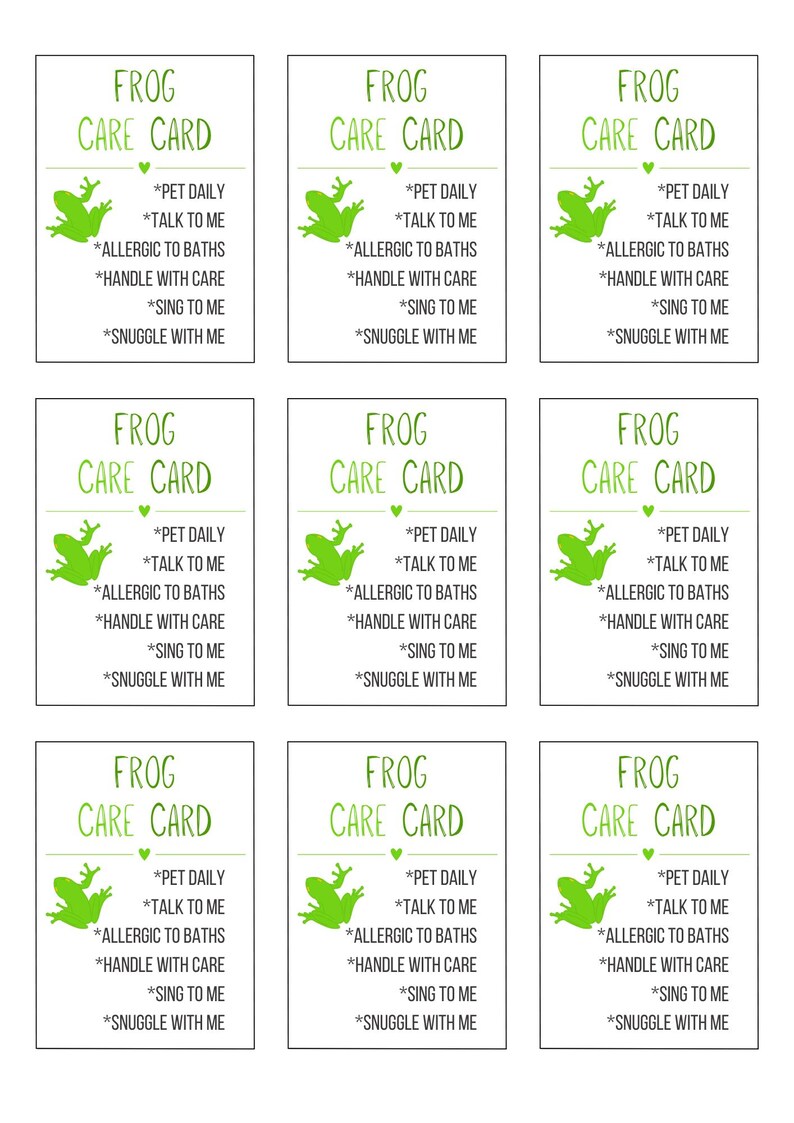Crochet Plushie Frog Care Cards (digital Download) - Etsy