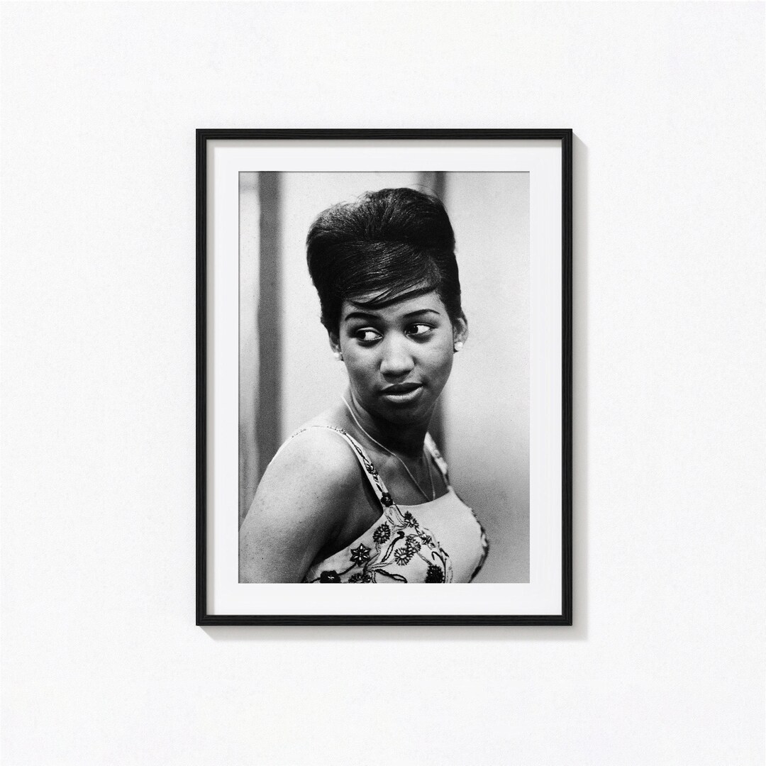 Aretha Franklin Posters / Aretha Franklin Black and White Wall Art ...