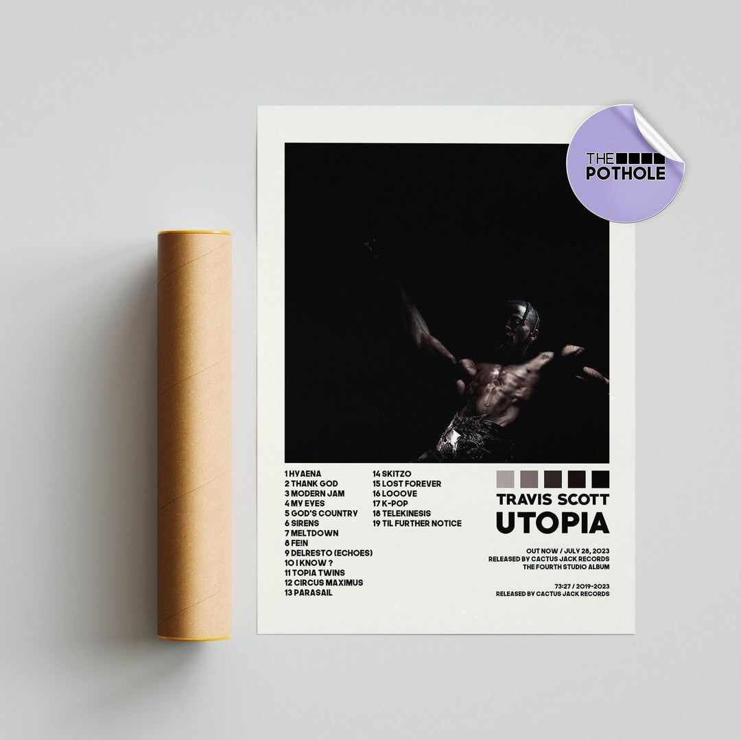 Travis Scott Poster | Utopia Poster | Tracklist Album Cover Poster ...