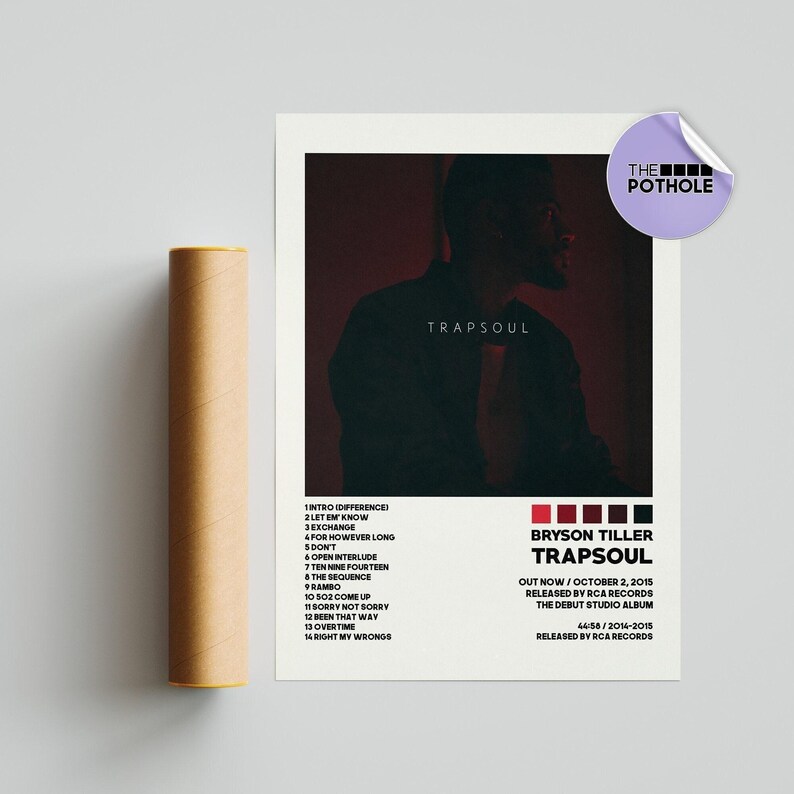 Bryson Tiller Posters / Trapsoul Poster, Tracklist Album Cover Poster ...