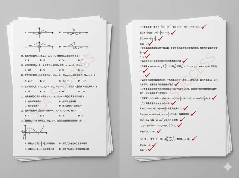 CSCA Math Mock Exam – Vol.1, Chinese + English (PDF) | Math Worksheets ...