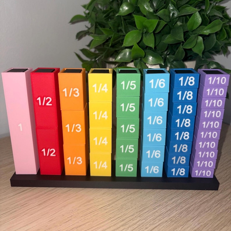 Fraction Stacks Set | Hands-on Math Manipulatives | Montessori ...