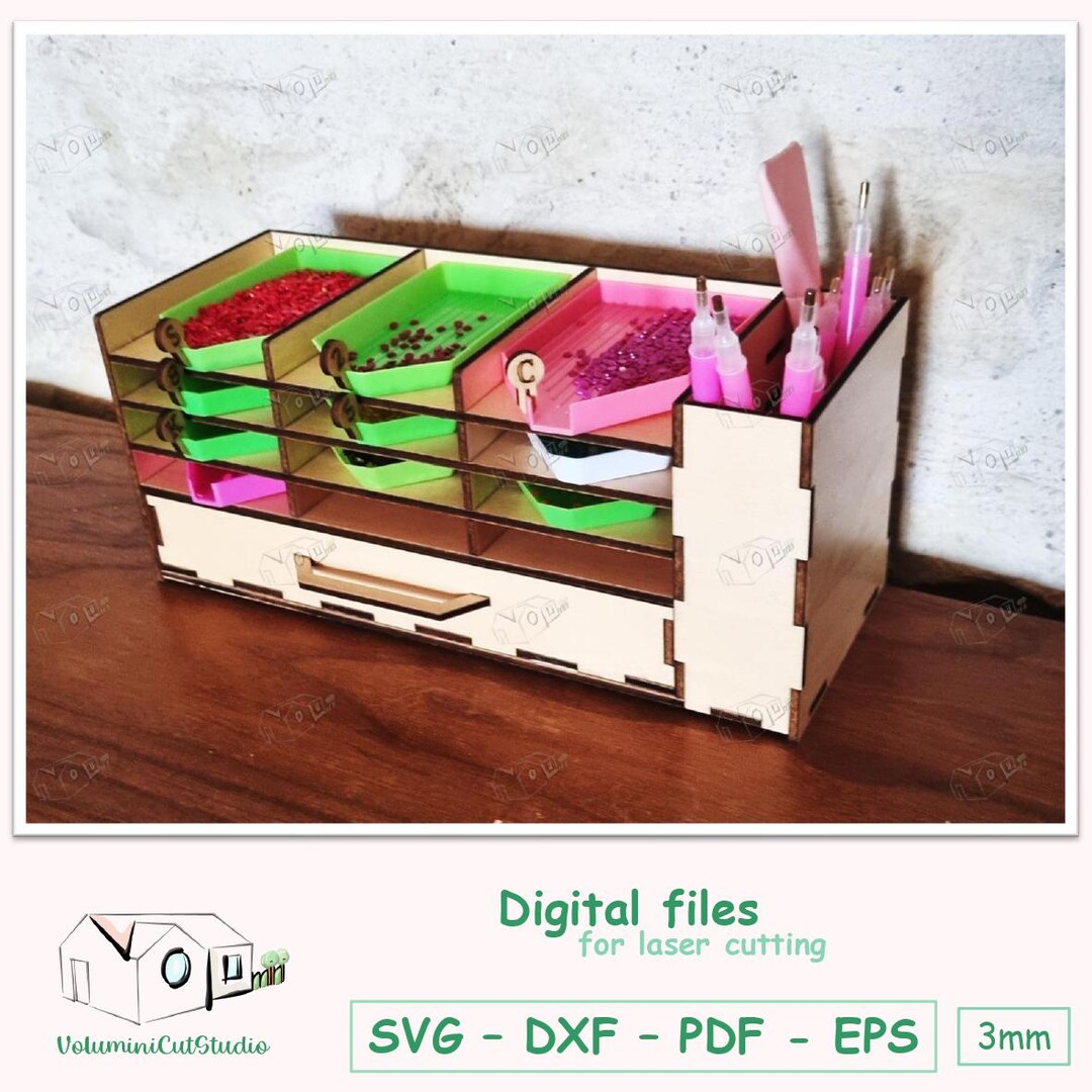 Digital File for Laser Cutting of an Organizer for Diamond Painting ...