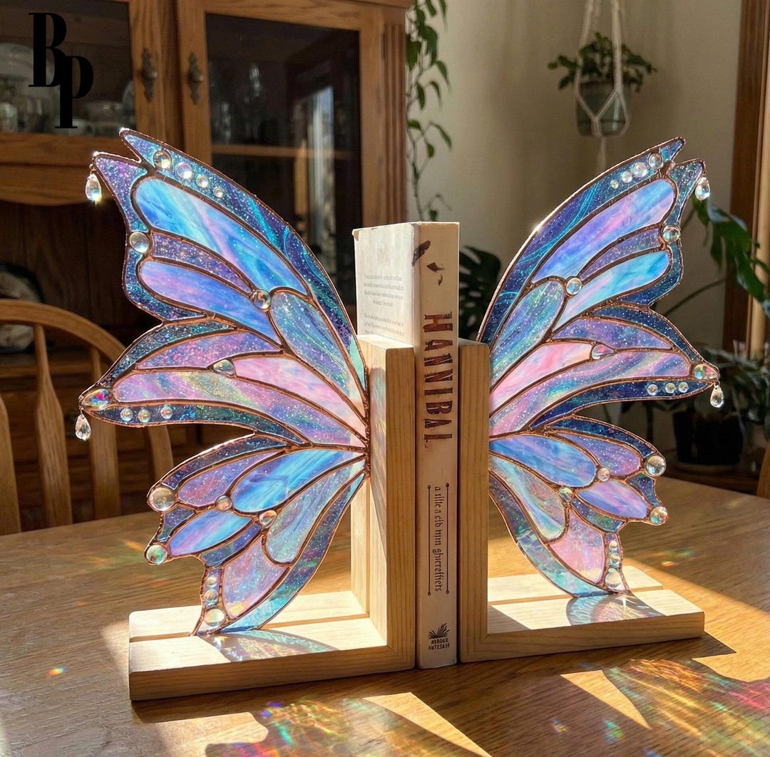 Bloom Fairy Wing Bookends, Pink and Blue Gradient Decor, Winx Inspired ...