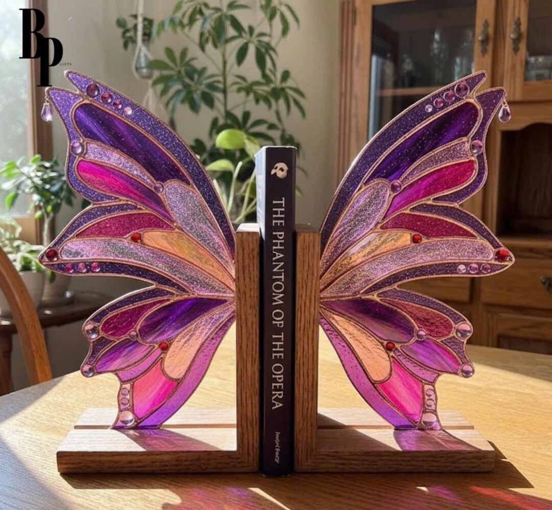 Musa Fairy Wing Stained Glass Bookends, Pink Aesthetic Winx Inspired ...
