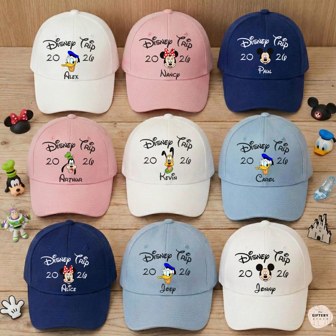 Custom Name Disney Vacation 2026 Hat, Personalized Family Disney Trip ...