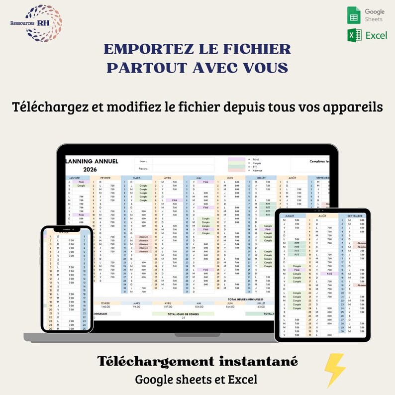 2026 Annual Planner (google Sheets and Excel) | Annual Working Time ...