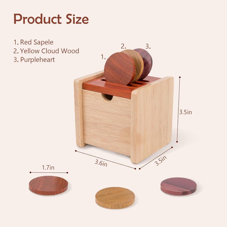 Montessori Coin Box Toy for Babies Toddlers Natural Wood 6-24 Months - Etsy