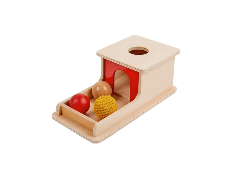Montessori Wooden Baby Toy Object Permanence Box With Balls - Etsy