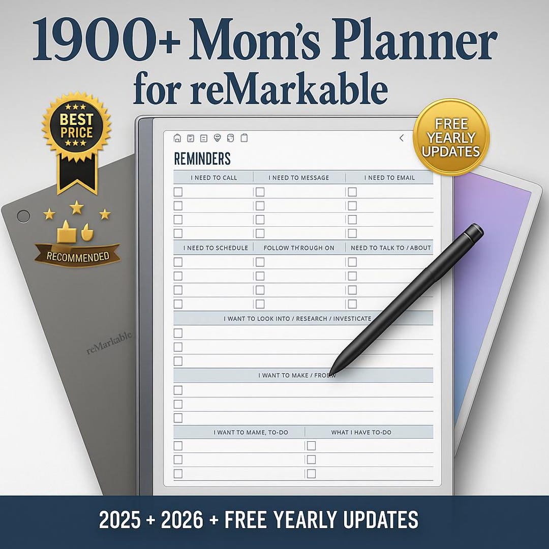 1900+ Moms Planner for Remarkable | Ultimate Digital Family Organizer ...