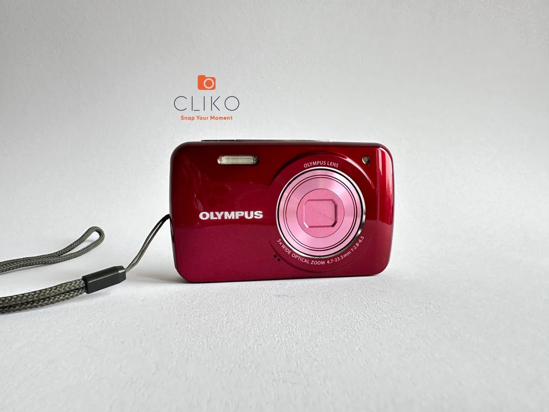 Digital Camera, Olympus VH-210 Red, Compact 14MP, With 5× Optical Zoom ...