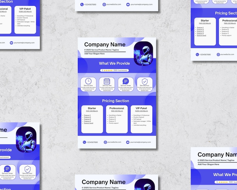 Minimal One-pager Template Canva | Pitch Deck & Sales Page - Etsy
