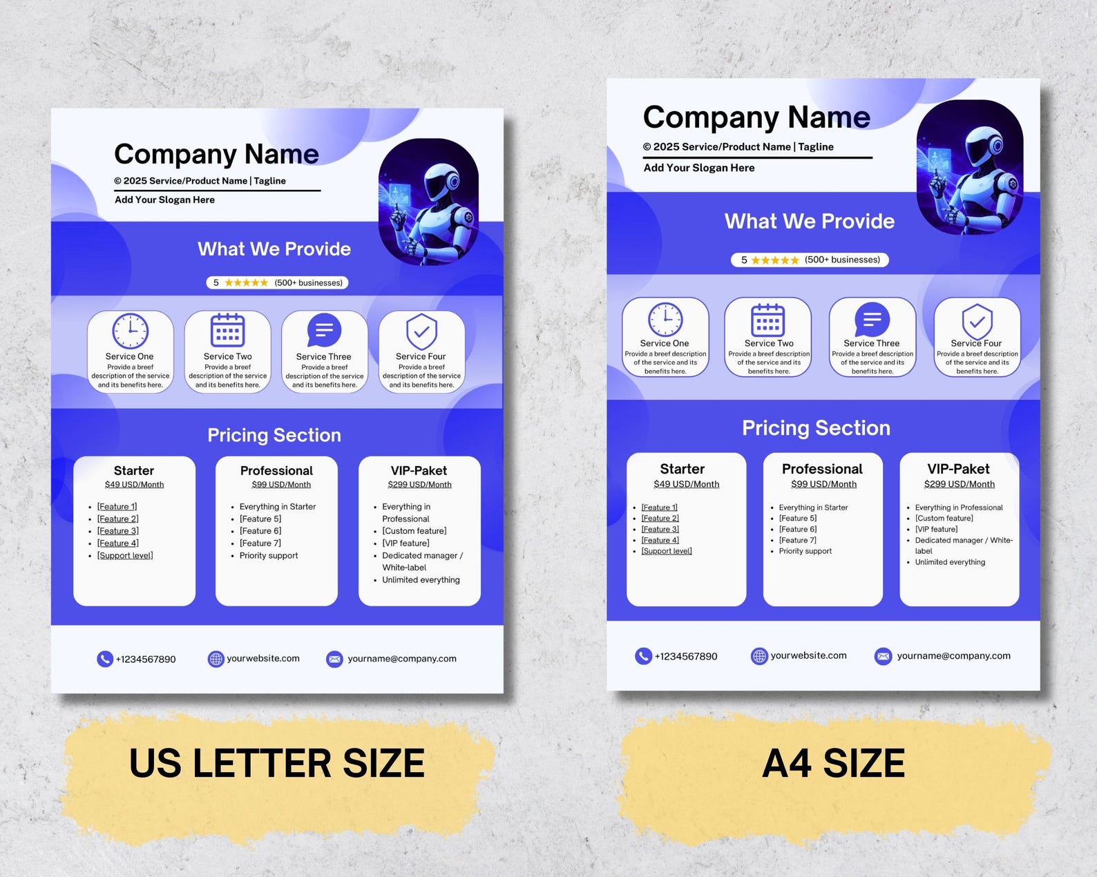 Minimal One-pager Template Canva | Pitch Deck & Sales Page - Etsy