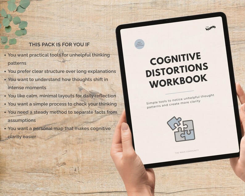 Cognitive Distortions Workbook, Printable Thought Pattern Worksheets ...
