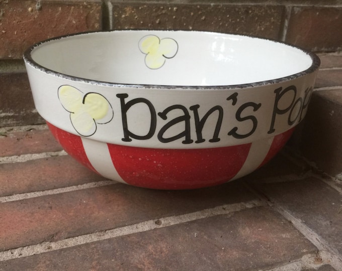 Personalized Large Ceramic Popcorn Bowl - Etsy