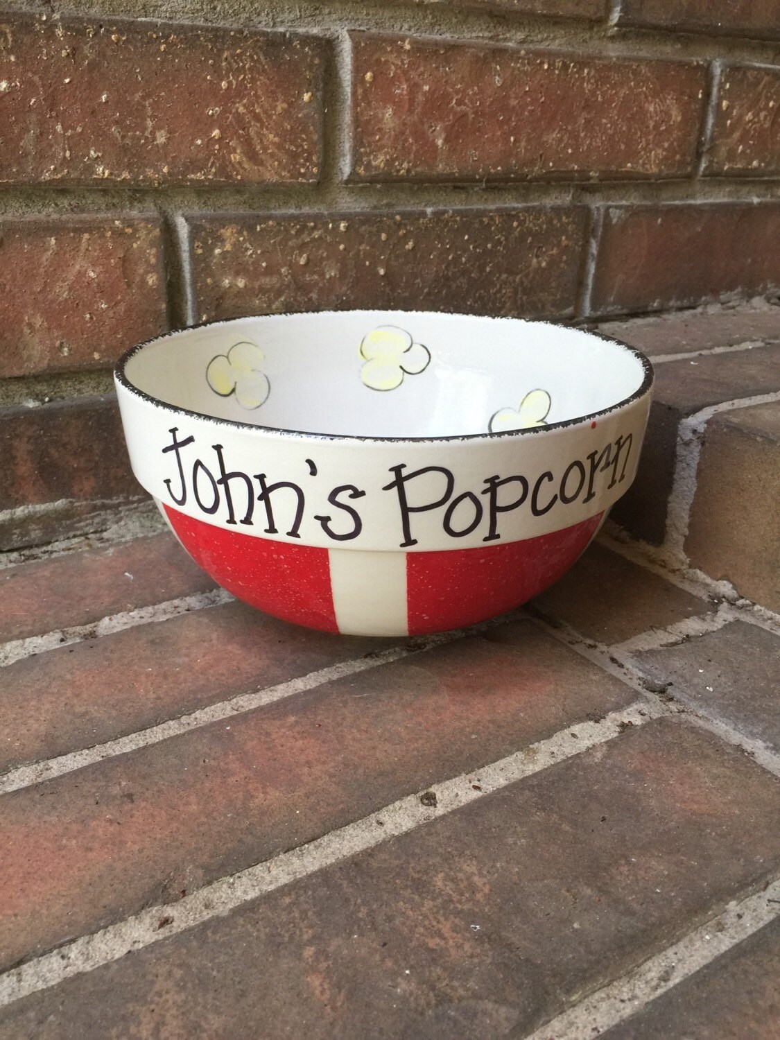 Personalized Round Ceramic Popcorn Bowl | Etsy