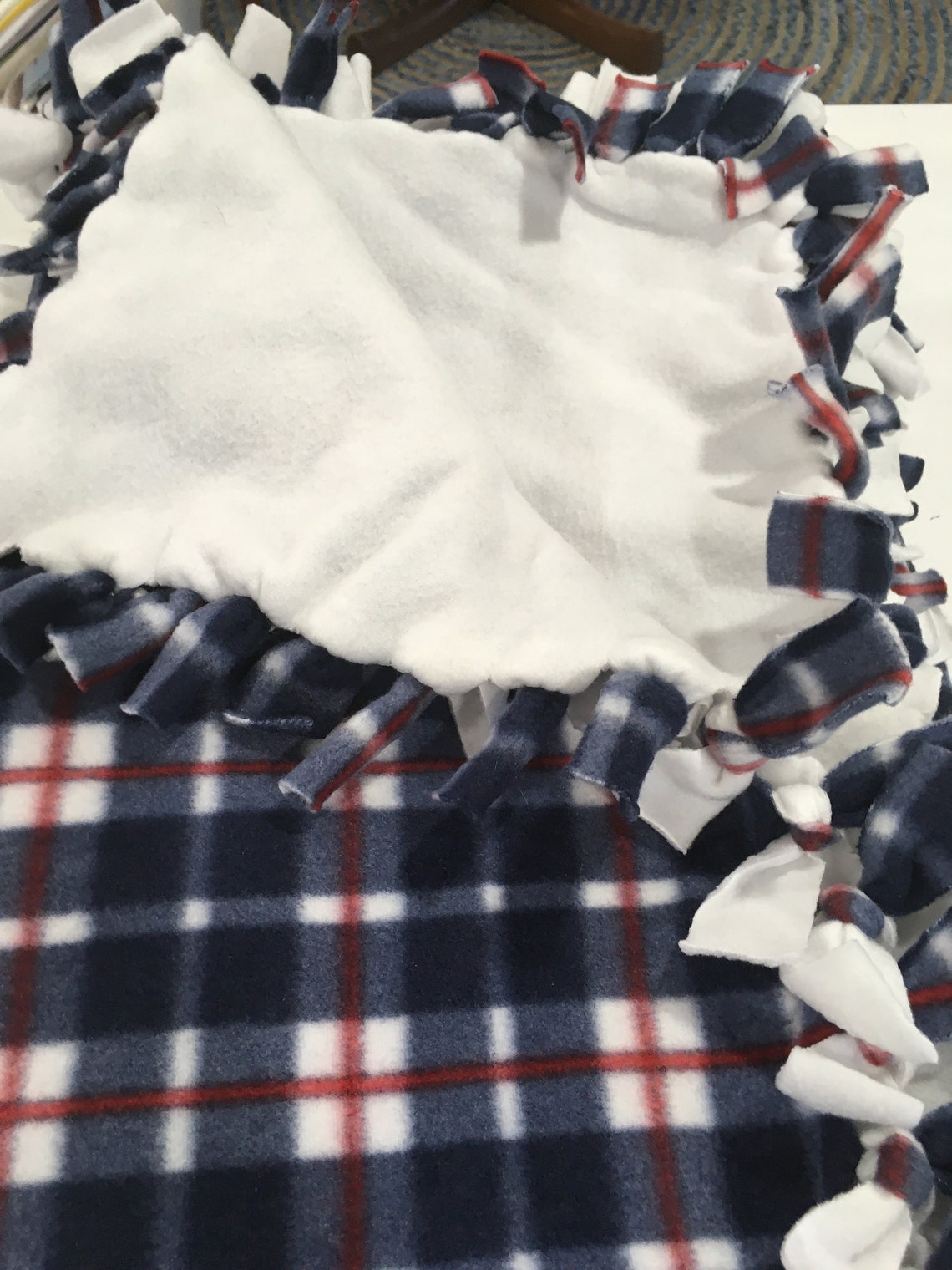 Red, White and Blue Plaid Blanket - Etsy