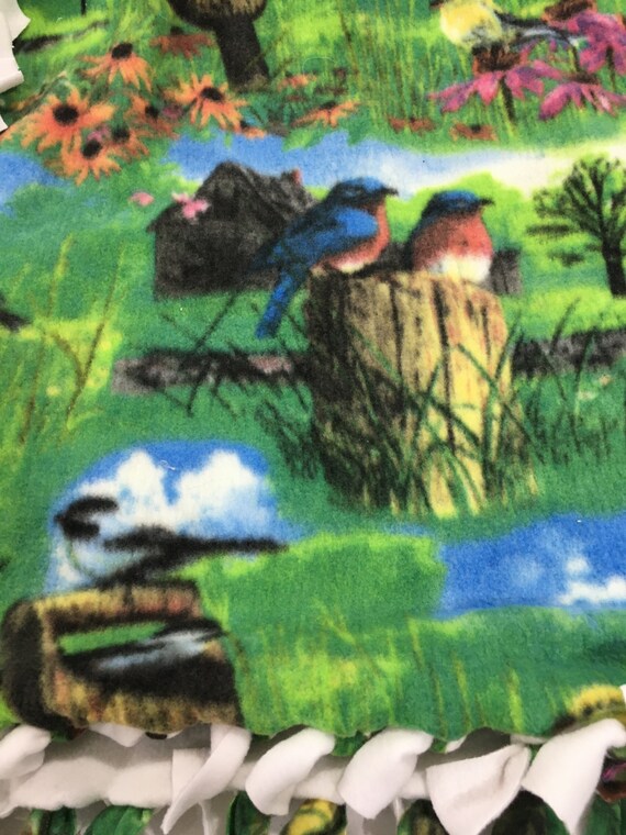 Spring Flowers and Birds Blanket - Etsy