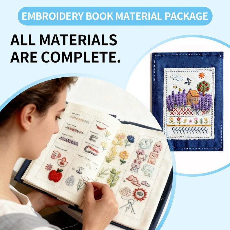 DIY Embroidery Stitch Book Kit, Patterns Sewing & Hand Embroidery ...