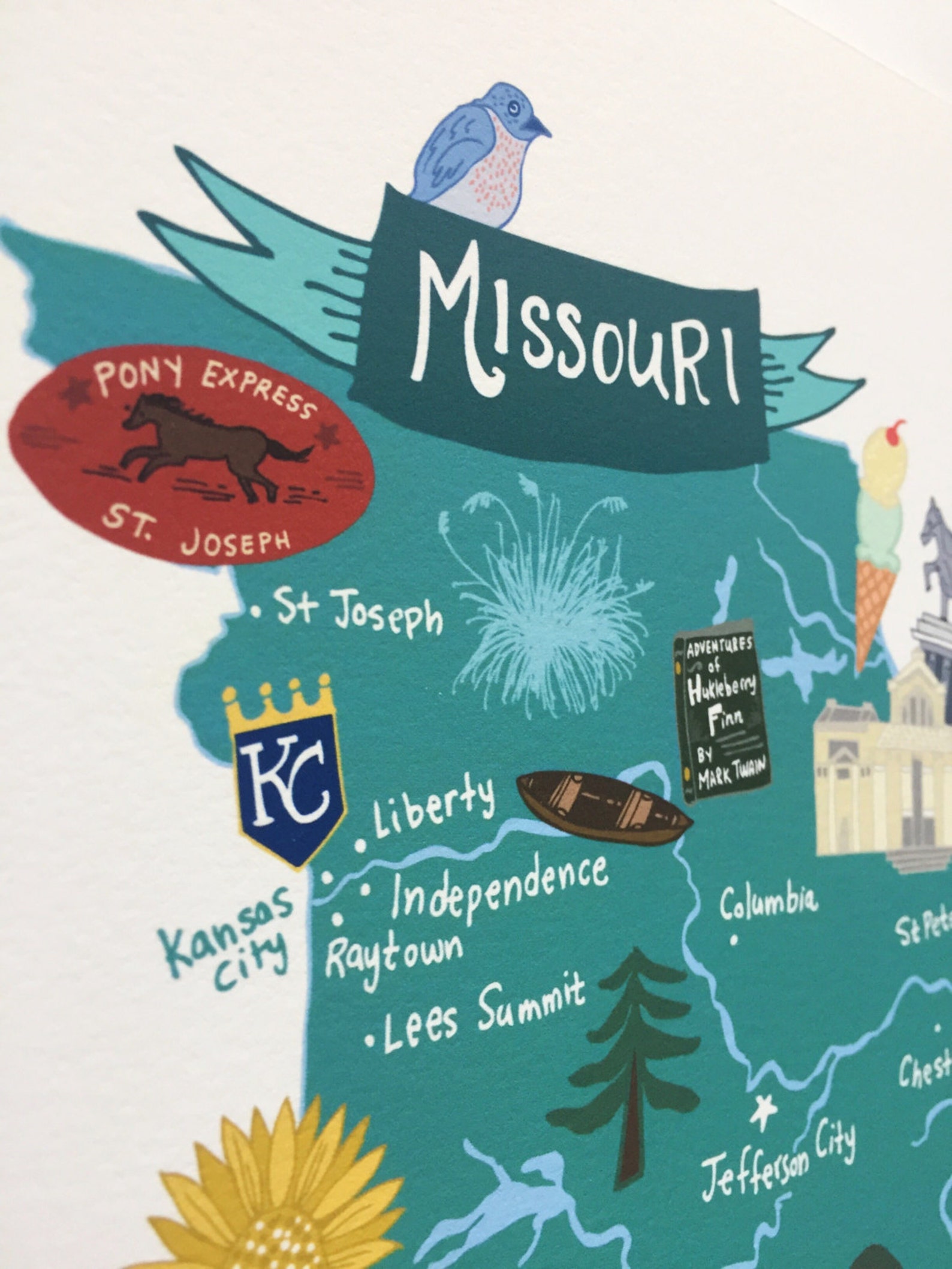 Missouri Illustrated 8x10 Map - Etsy