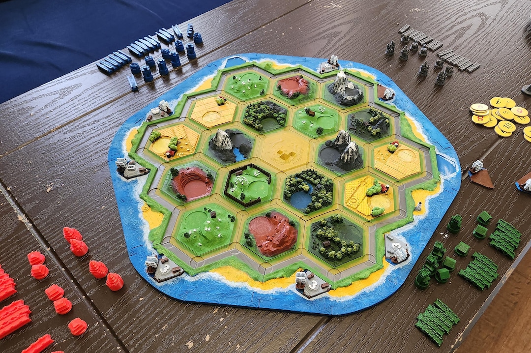 3D Printable Full Catan Set STL Files | Board Game Upgrade Kit & Pieces ...