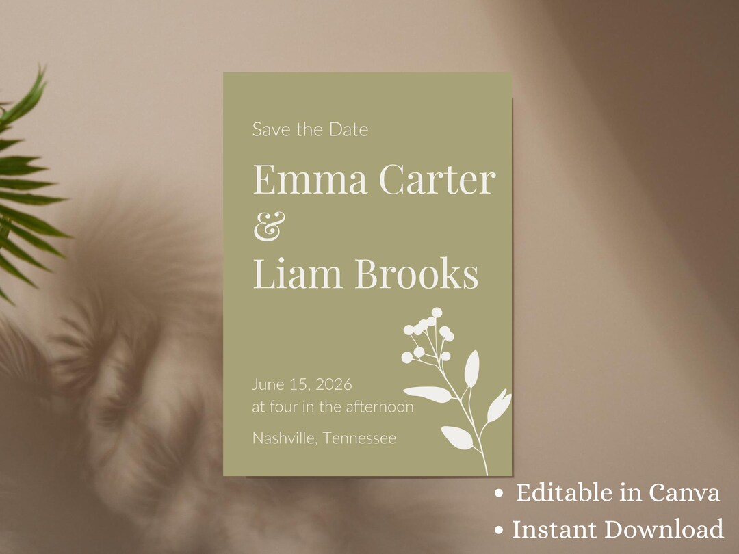 Editable Save the Date Template | Canva Wedding Save the Date | Minimal ...