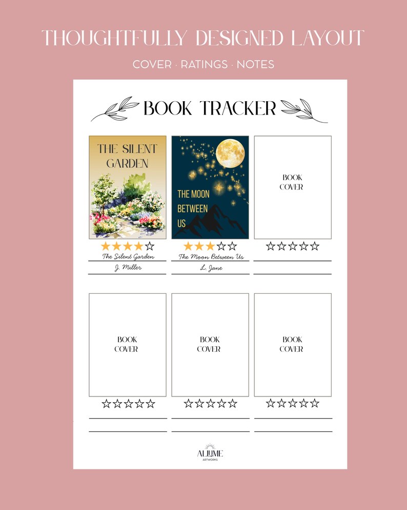 Book Tracker Printable | Minimalist Reading Tracker | A4, A5 & US ...
