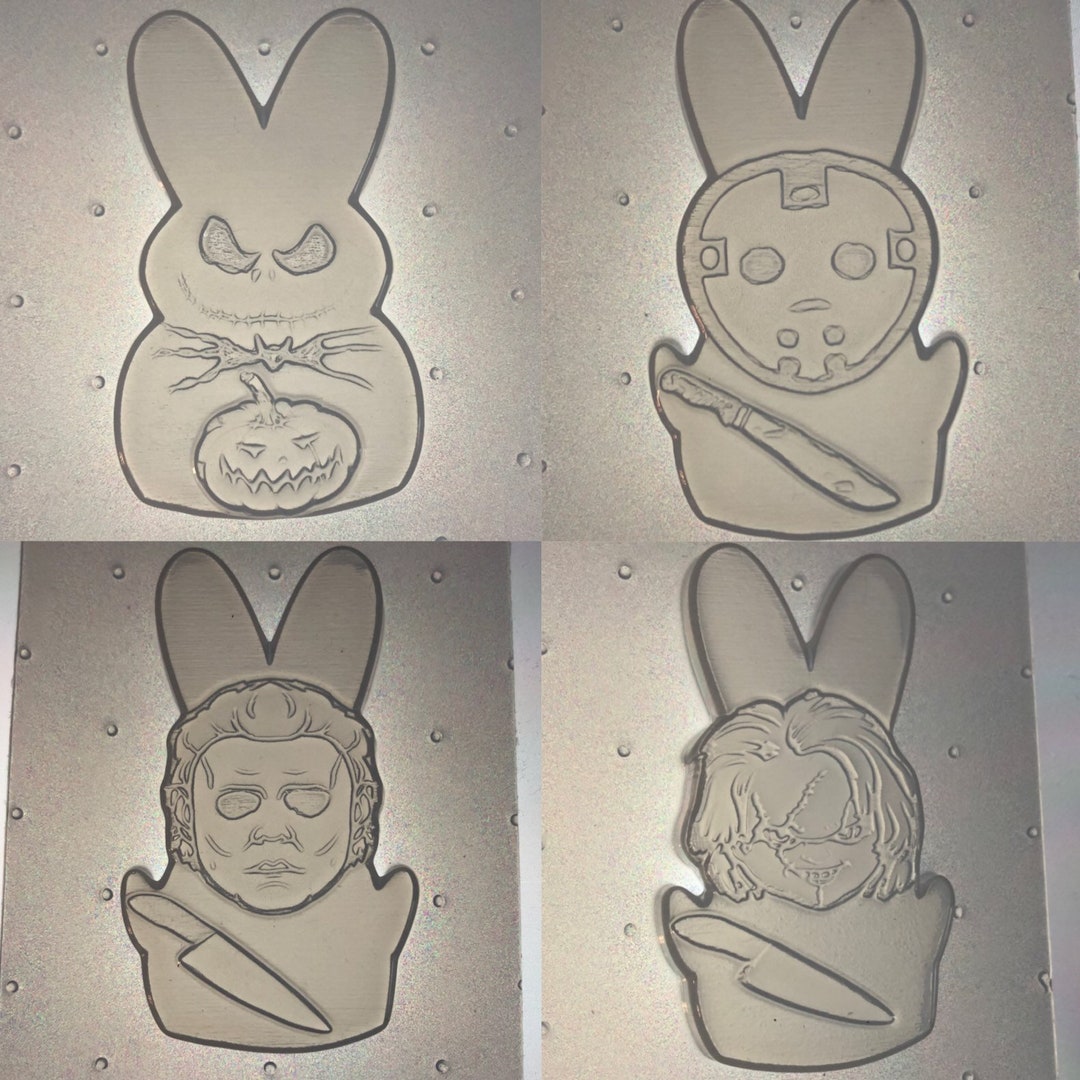 Halloween Horror Themed Peeps Style Bunny Plastic Mold for Resin or ...