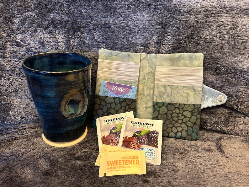 Personalized Fabric Tea Bag Holder – Travel Organizer With Snap Closure ...