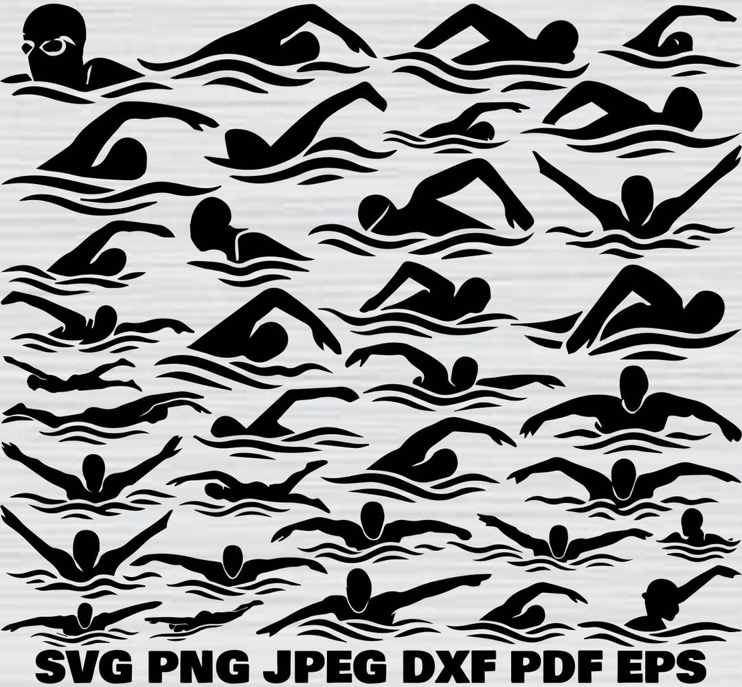 Swimming Silhouette SVG Bundle, Swimmer Clipart (cut Files) - Etsy