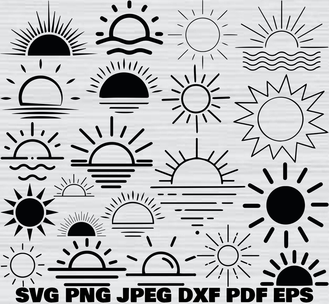 Sunrise Svg Bundle, Sunrise Png Bundle, Sun Svg Bundle, Sun Svg Cut ...