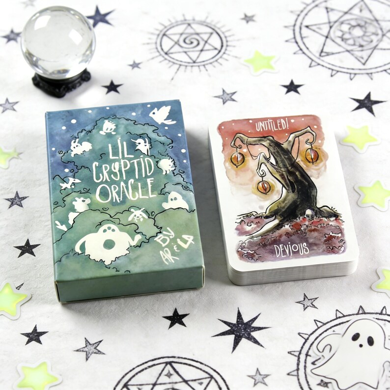 Lil Cryptid Oracle Deck - Cute Spooky Whimsical Hand-drawn Cards ...