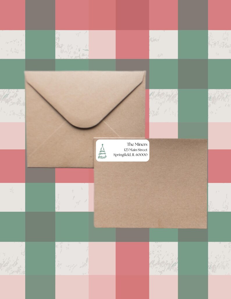 Christmas Tree Address Labels At-home Printable Template - Etsy