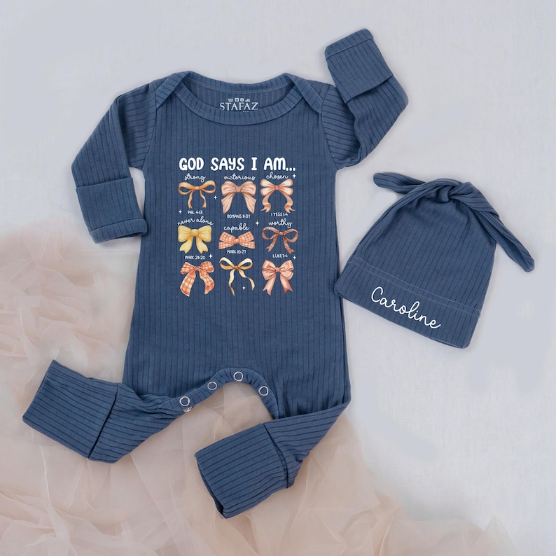 Personalized God Says I Am Baby Bodysuit, Coquette Bow Coming Home ...
