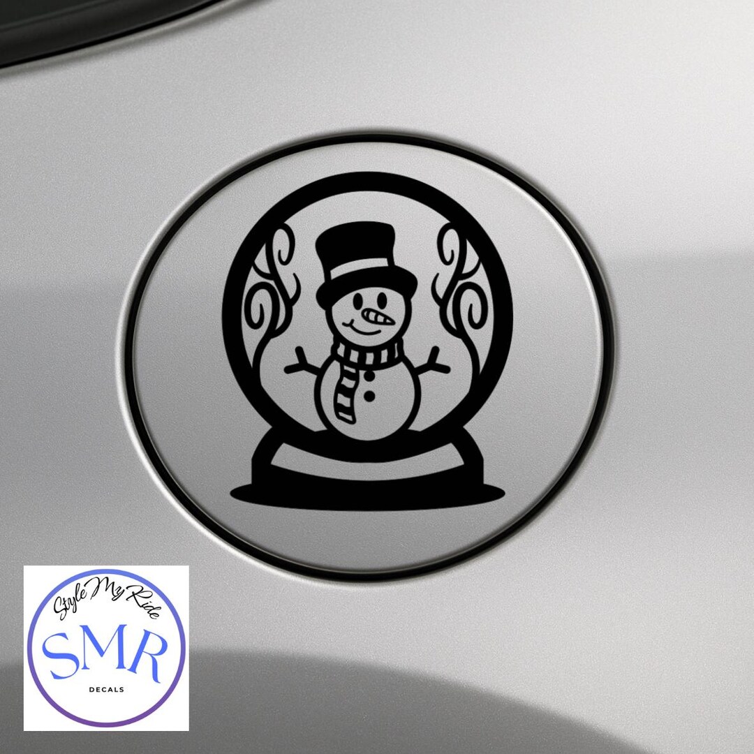 Snowman Gas Tank Door Car Decal - Etsy