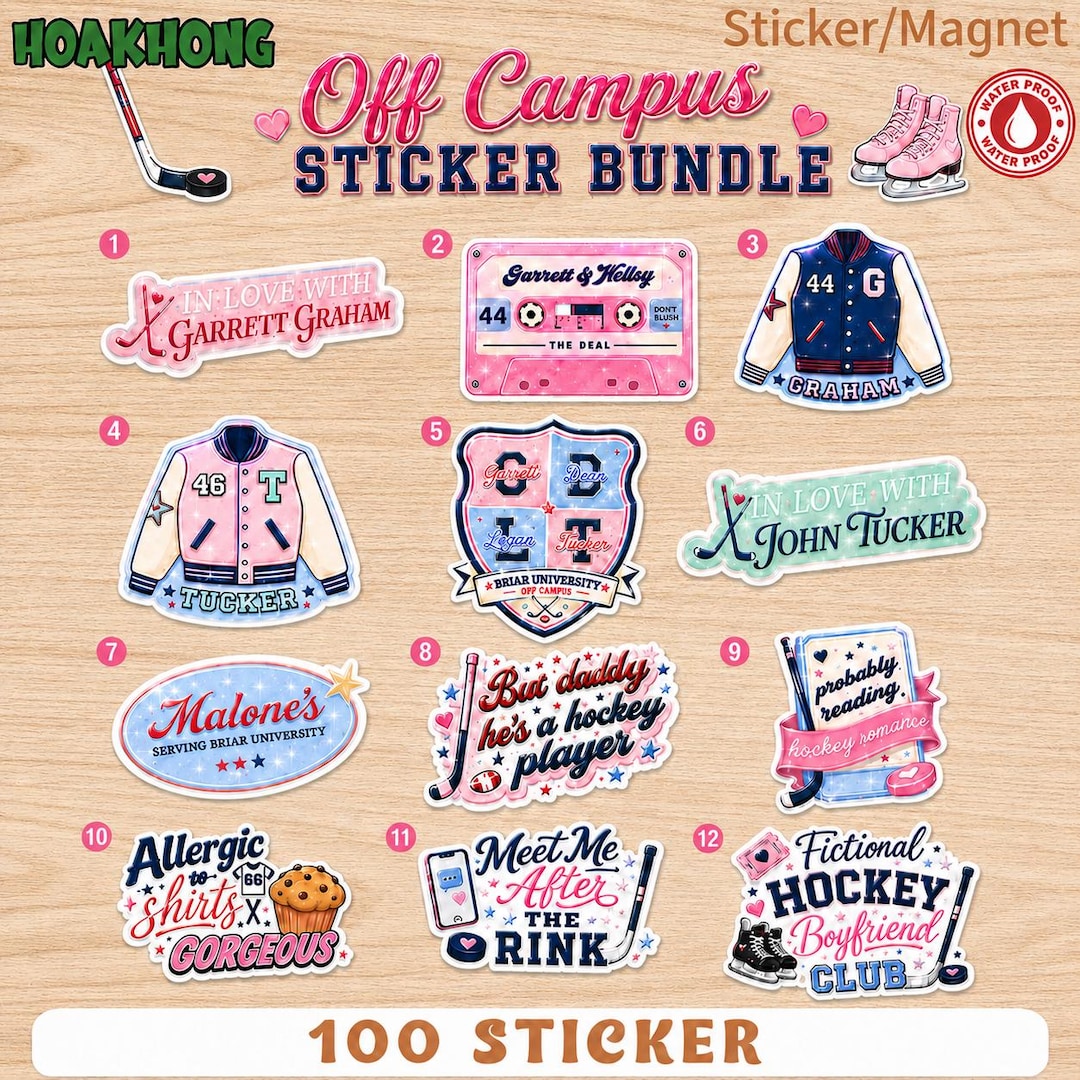 Stickers Booktok Off Campus, Hockey sur glace, romance, Garret Graham ...