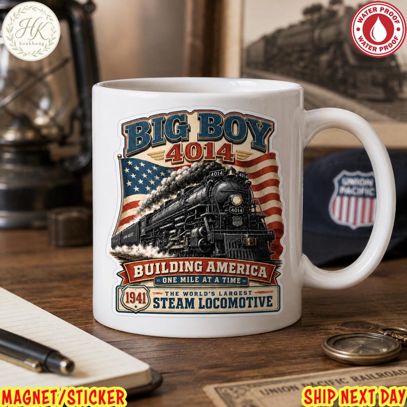 Big Boy 4014 Sticker, Vintage Steam Train Decal, 4th of July American ...