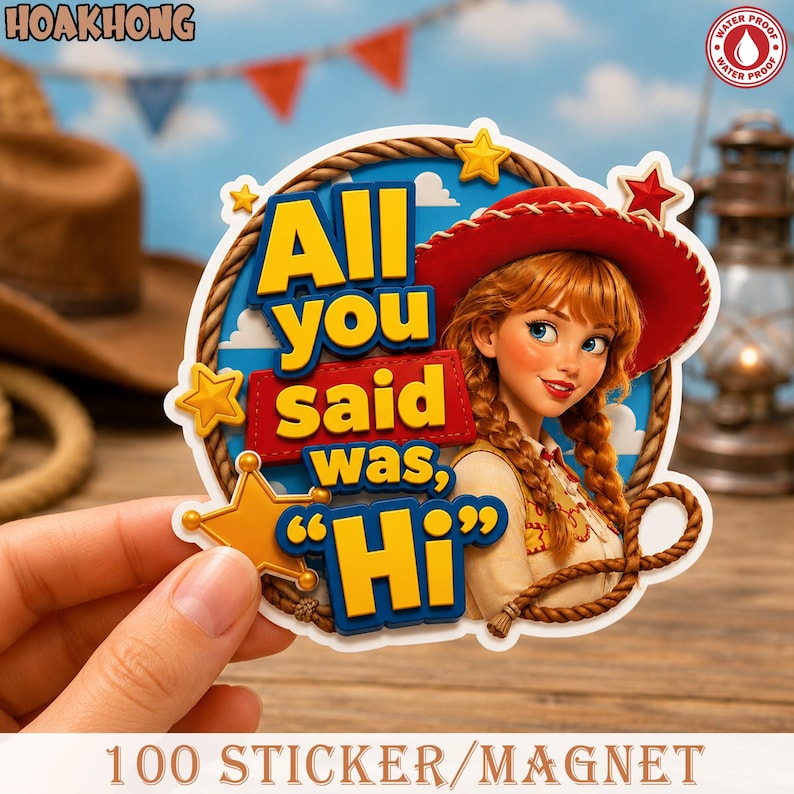 Toy Story Jessie Sticker – Cartoon Woody & Buzz Lightyear Decal, All ...