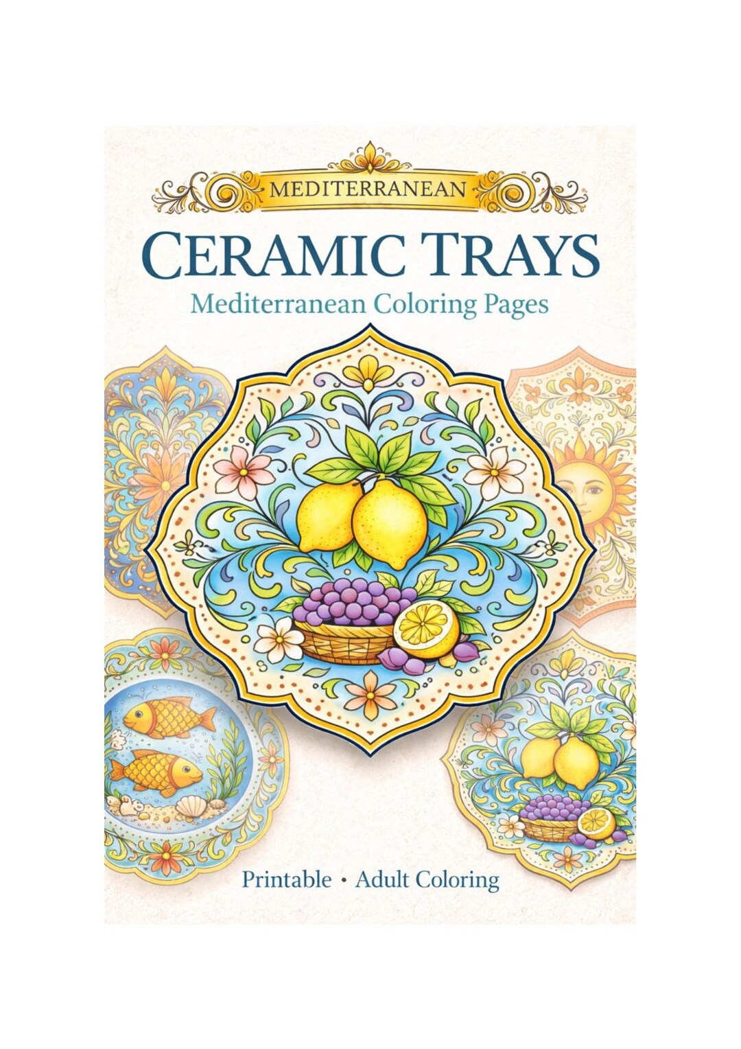 Mediterranean Ceramic Trays Coloring Pages – 12 Printable Designs ...